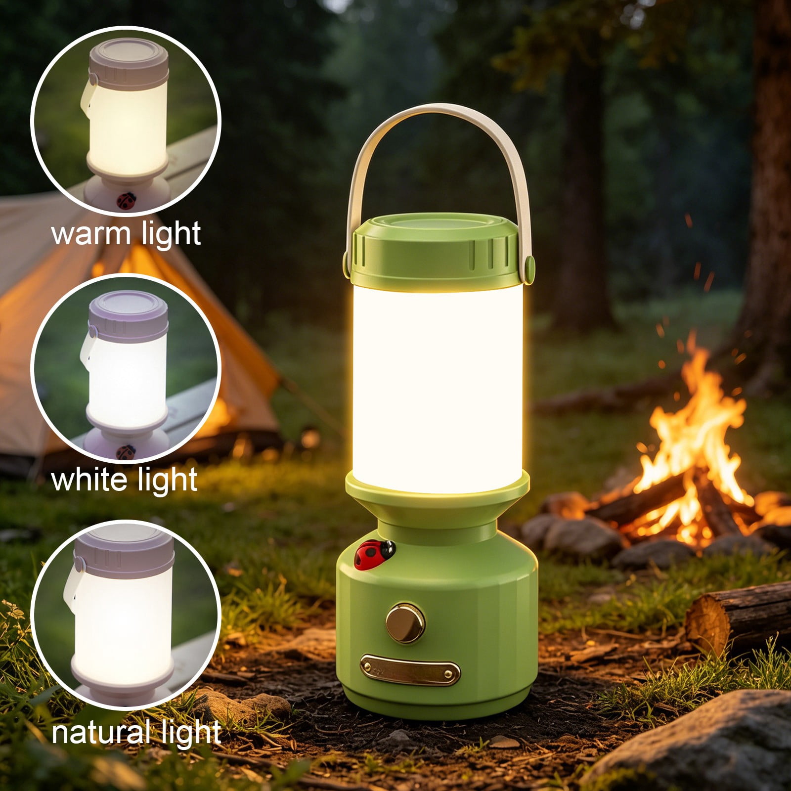 Ambient lamp, rechargeable night light, portable compact body, soft ...