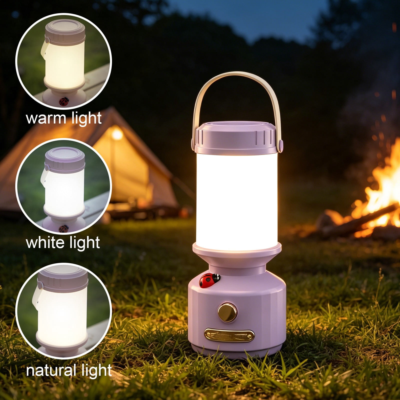 Ambient lamp, rechargeable night light, portable compact body, soft ...