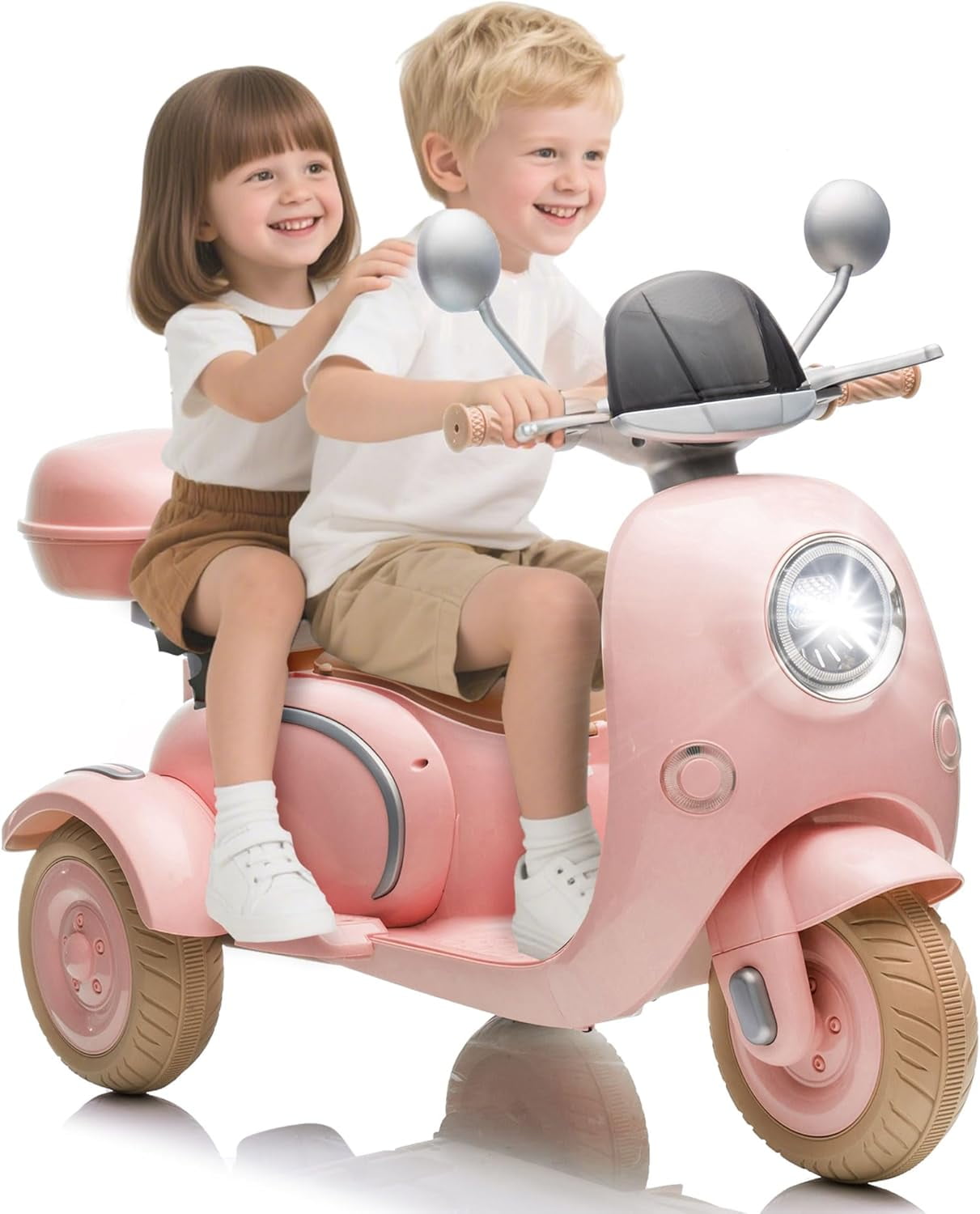 Ambifirner 12V 2WD Kids Electric Motorcycle - Dual Seat Ride-On Toy ...