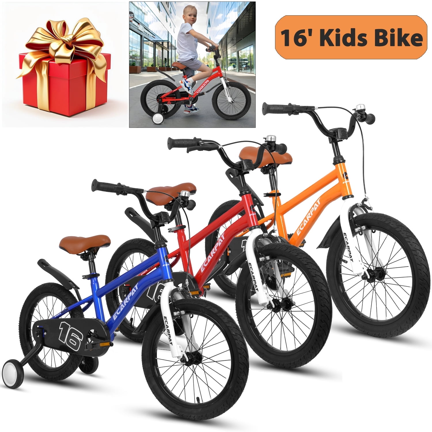 Ambifirner 16 Inch Kids Bike for 3-5 Years Girls with Handbrake ...