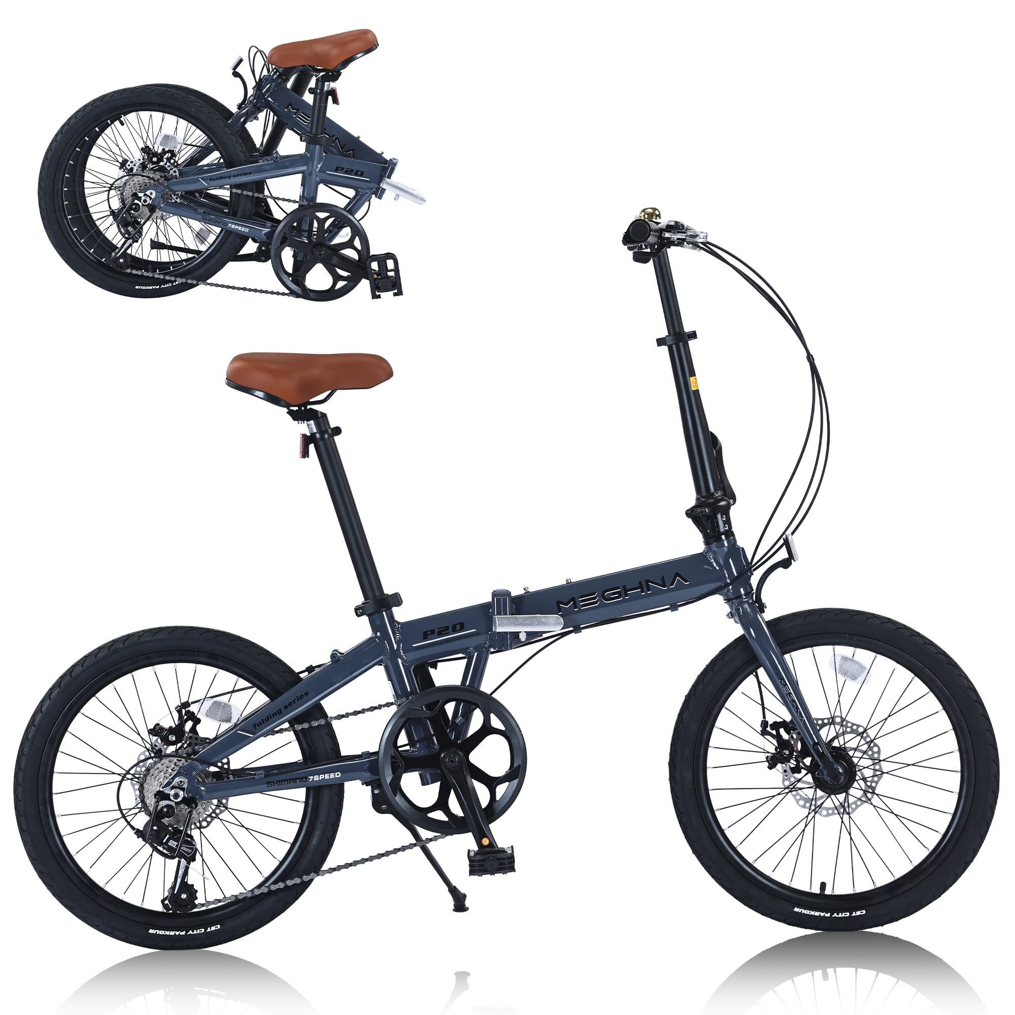 Ambifirner 20" Folding Bike Aluminum Alloy Frame - Shimano 7-Speed ...