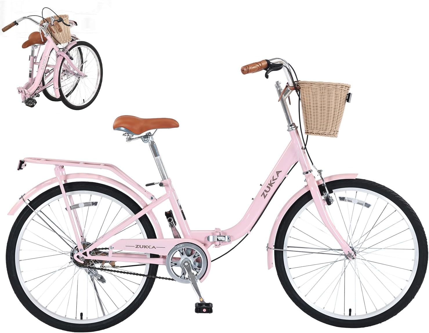 Ambifirner 26-Inch Single-Speed Folding Lady Bike – Durable Steel Frame ...
