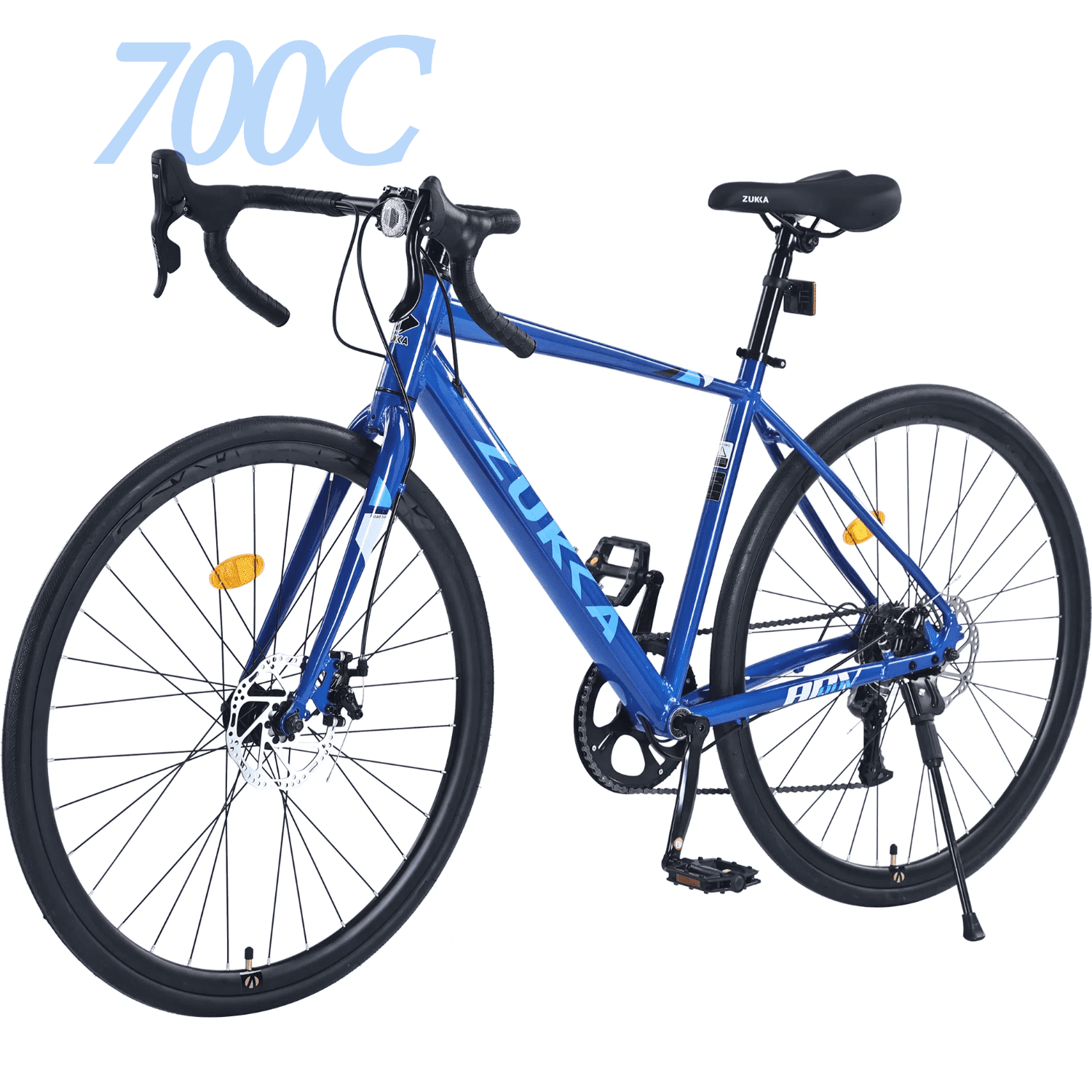Ambifirner Carbon Road Bike, 7 Speeds, 700c Wheels, Blue, Adults City ...