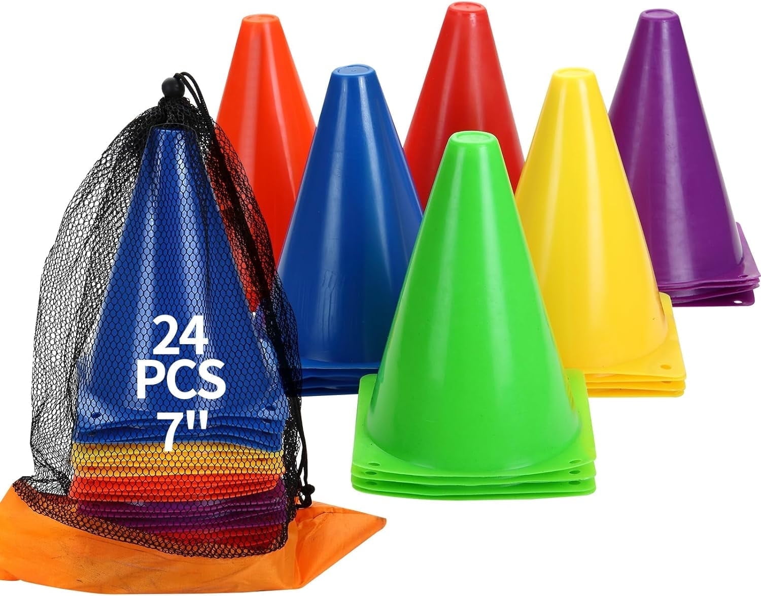 Ambifirner Soccer Cones ,24 Pack Training Traffic Cones Plastic Mix ...