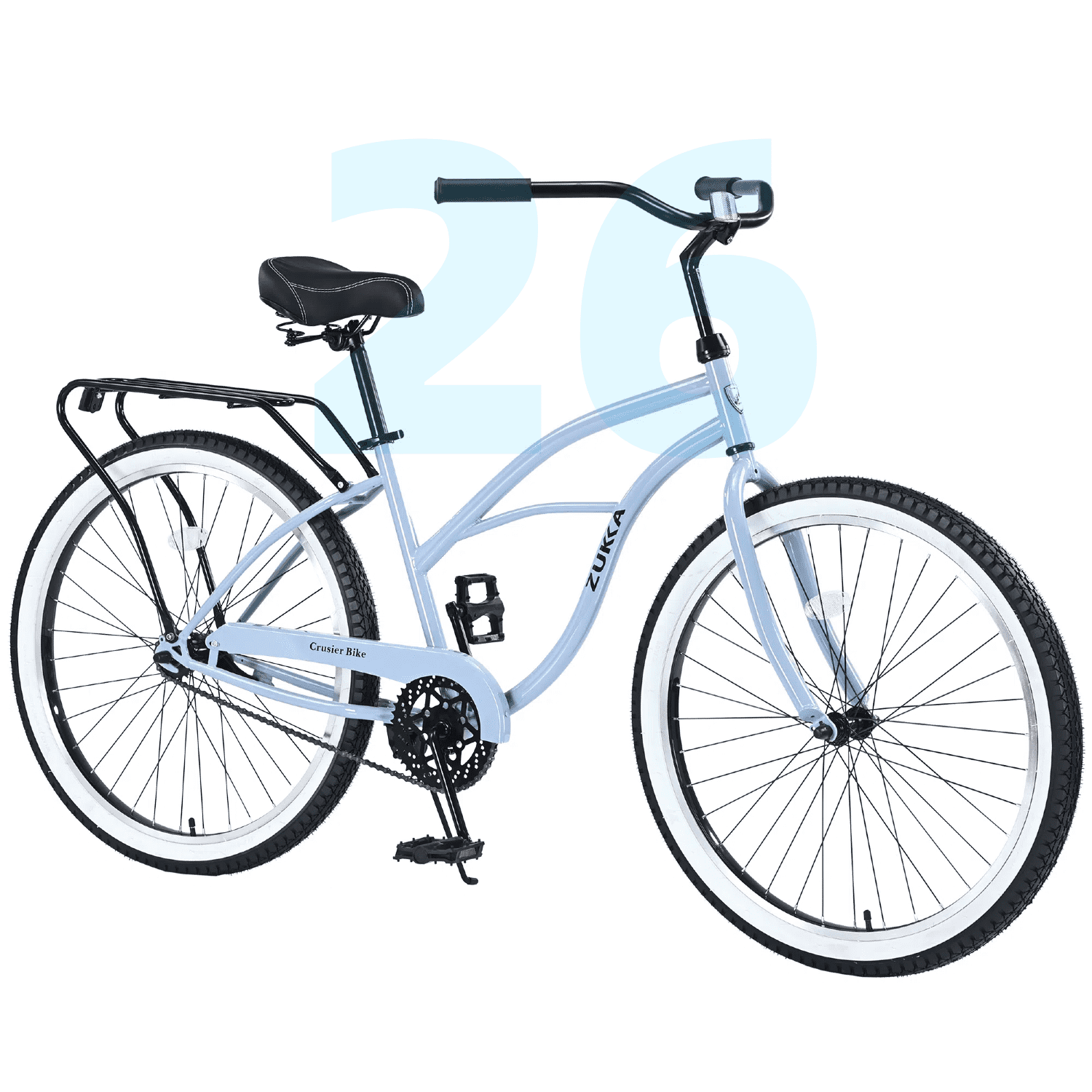 Ambifirner Cruiser Bike Single Speed Bicycles 26"Inch,Steel Frame, Wide ...