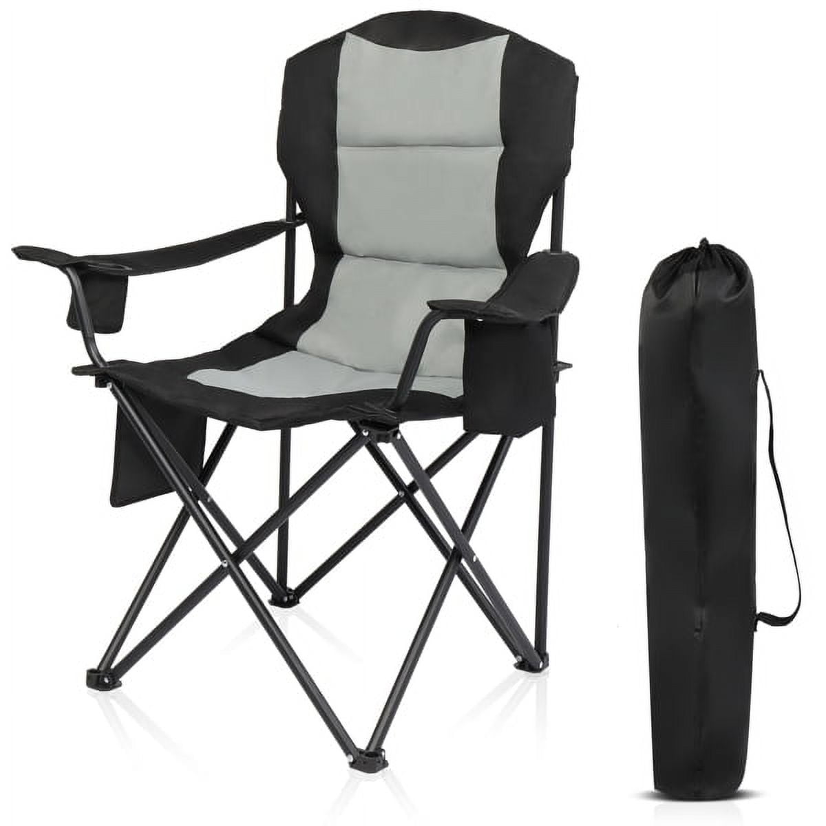 Ambifirner Portable Camping Chair with 4-Can Cooler, Fully Cushioned ...
