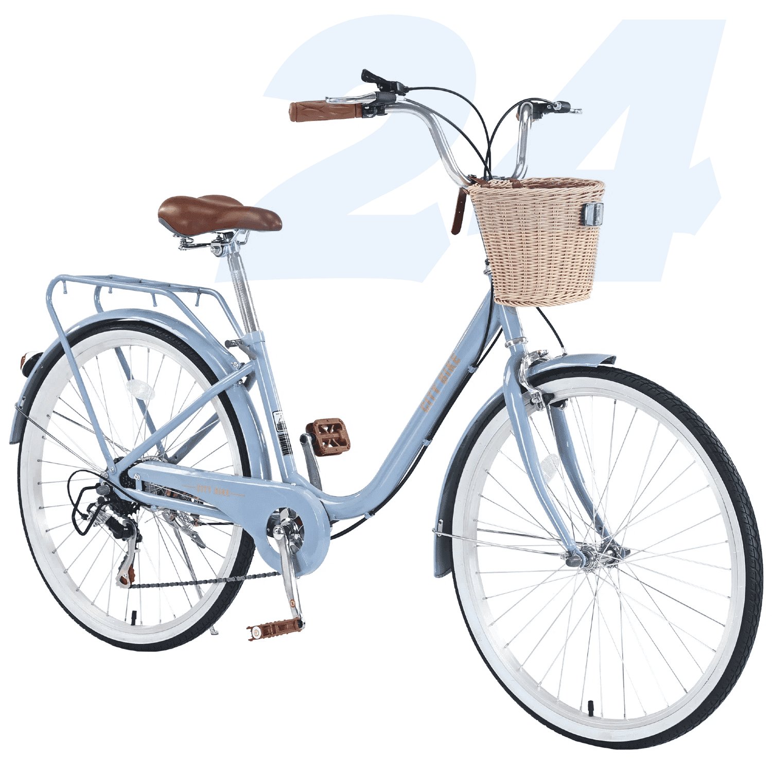 Ambifirner Womens Bike 24 inch 7 Speeds Beach Cruiser Bikes for Ladies ...