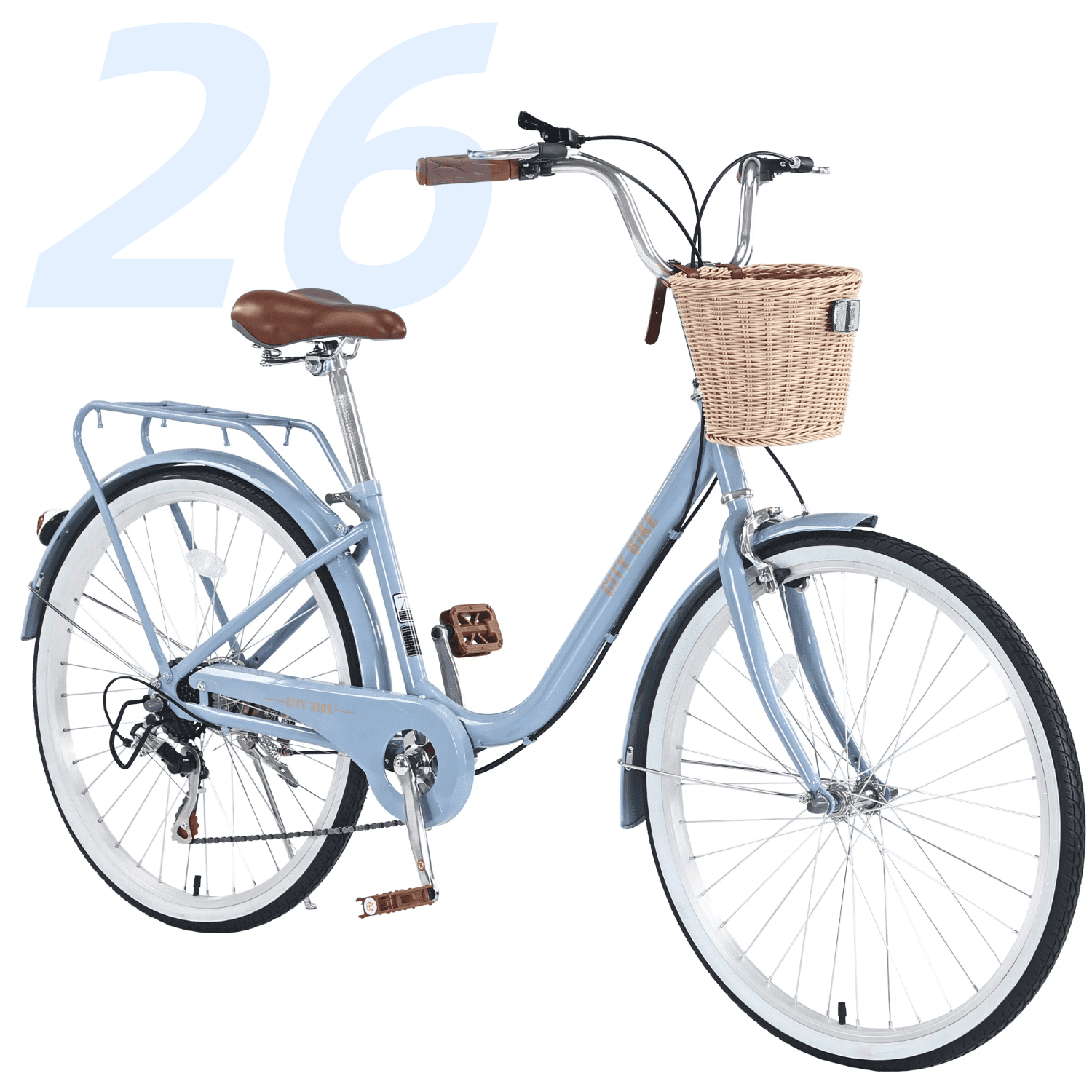 Ambifirner Womens Bike 26 inch 7 Speeds Beach Cruiser Bikes for Ladies Commuter Bike City Bike ...