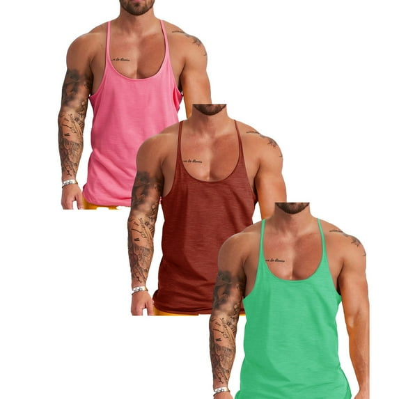 Ambiloof Men's Bodybuilding Stringer Tank Tops Y-Back Gym Fitness ...