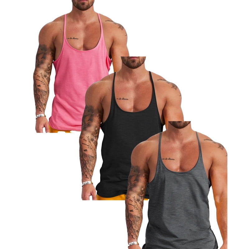 Ambiloof Men's Bodybuilding Stringer Tank Tops Y-Back Gym Fitness ...