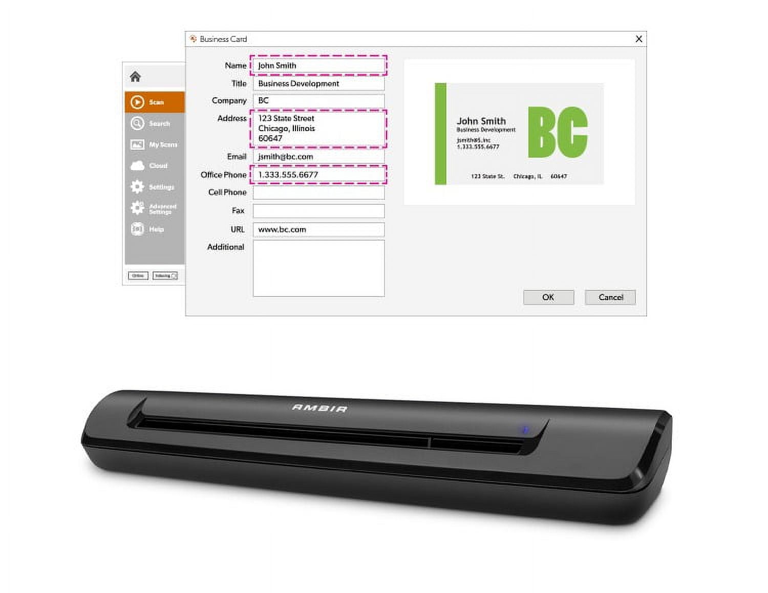 Ambir TravelScan Pro 600 Simplex Document Scanner with AmbirScan ...
