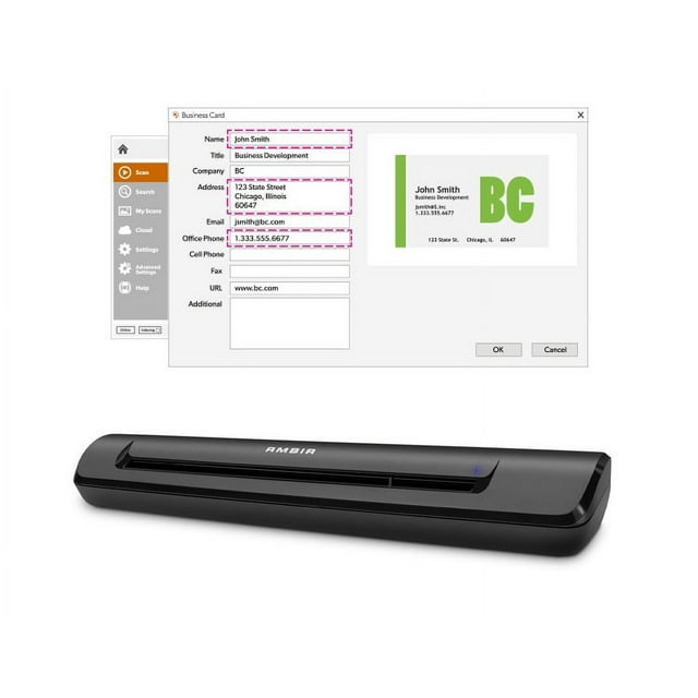 Ambir TravelScan Pro 600 Simplex Document Scanner with AmbirScan ...
