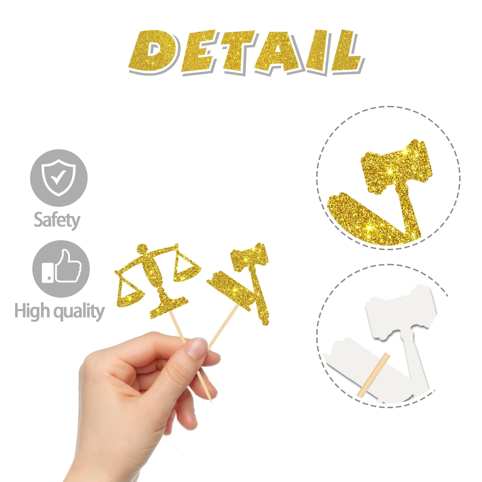 Ambishi 24pcs Balance SCH4 Mallet Cupcake Toppers, Congrats Law Grad ...