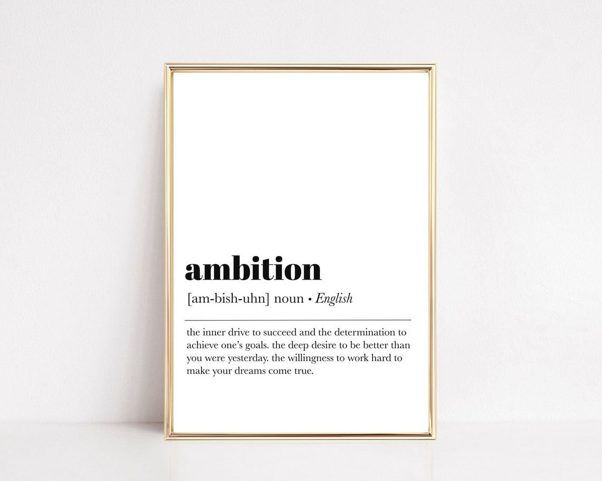 Ambition Definition Print Office Wall Art Entrepreneur Gift Home Office ...