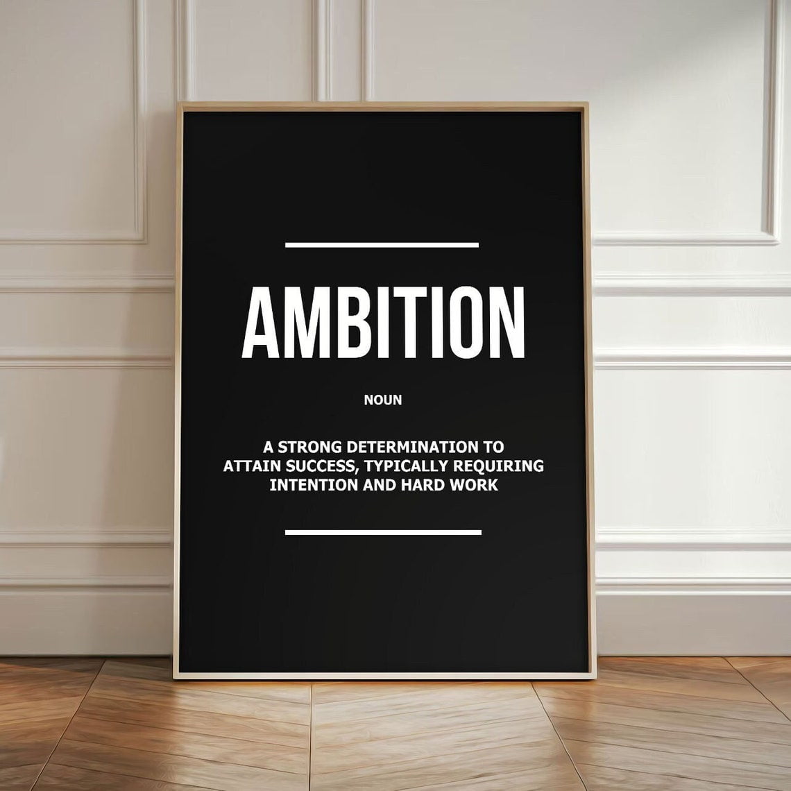 Ambition Definition Wall Art – Motivational Poster, Office Decor Poster ...