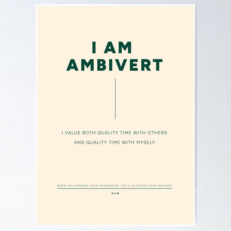 Ambivert Inspirational Minimalist Poster Design 50X70 Cm. Poster ...