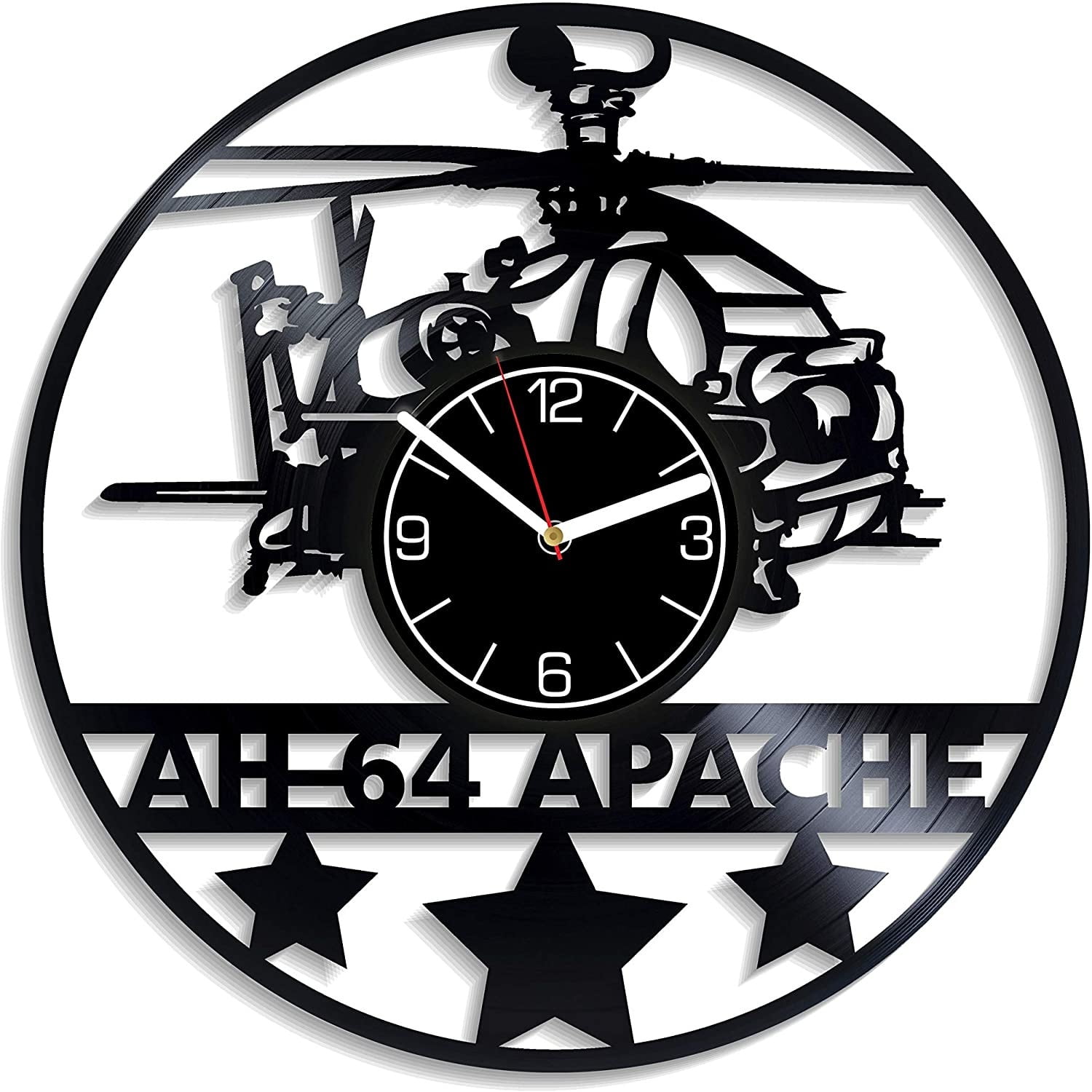 Amblelife AH-64 Apache Vinyl Wall Clock U.S. Air Force Gift for Men ...