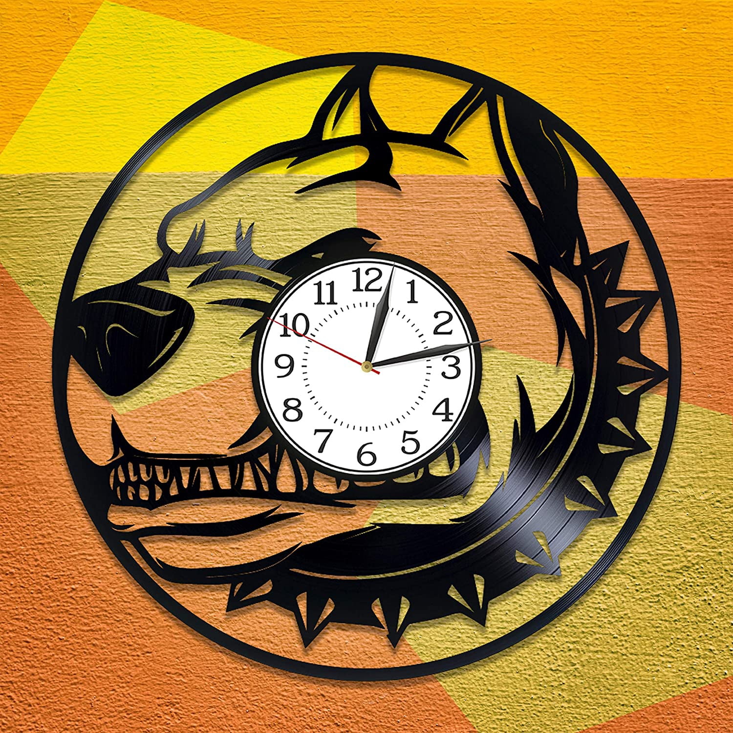 Amblelife Aggressive Dog Vinyl Clock for Man Animal Original Home Decor ...