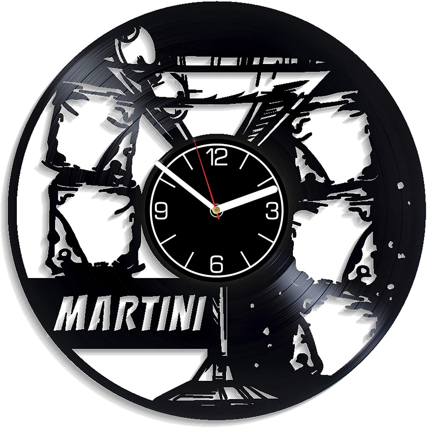 Amblelife Alcohol Art Martini Vinyl Record Wall Clock Beverage Xmas ...