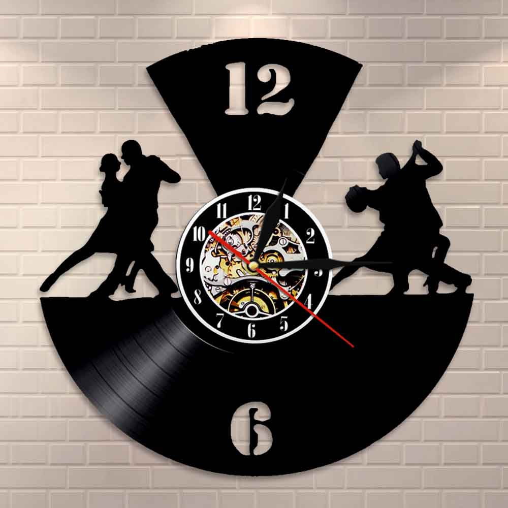 Amblelife Ballroom Dancing Wall Clock Dancing Couples Vinyl Record Wall ...
