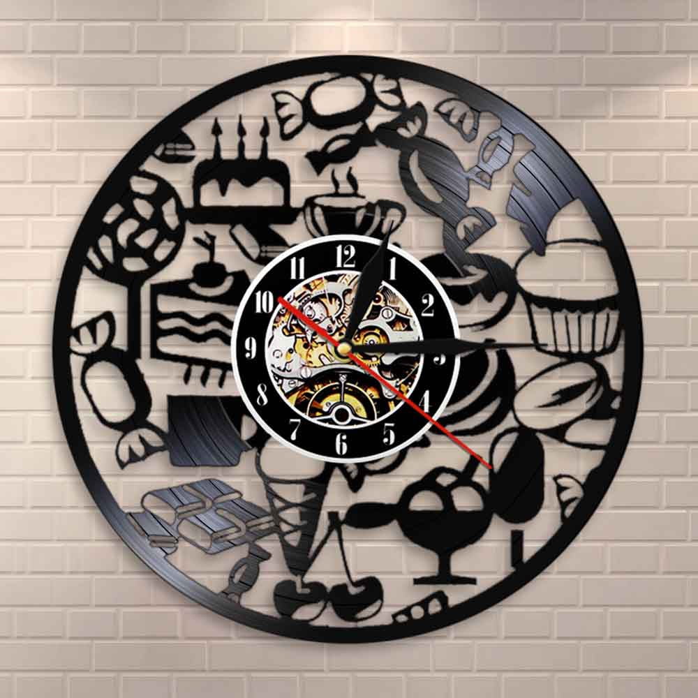 Amblelife Candy Chocolate Ice Cream Wall Clock Vinyl Record Clock Cakes ...