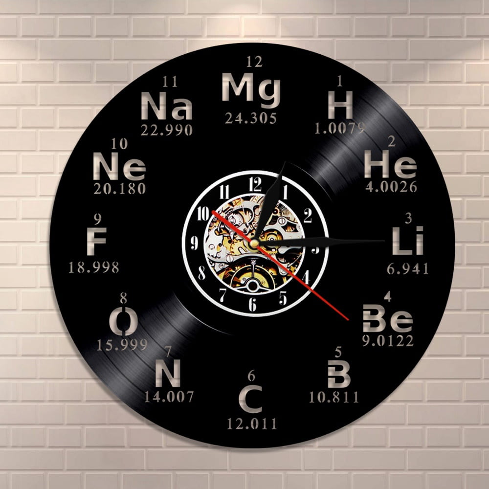 Amblelife Chemical Elements Wall Clock Chemical Symbols Vinyl Record ...