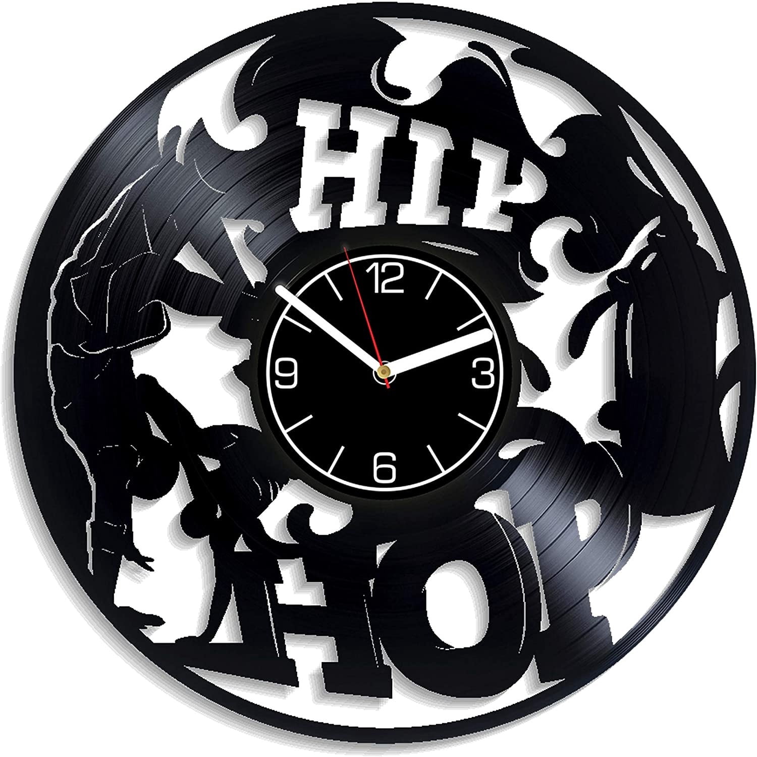 Amblelife Hip-Hop Vinyl Record Music Wall Clock Music Wall Art Hip-Hop ...