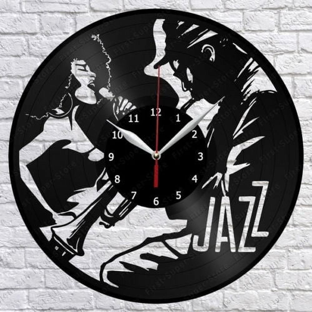 Amblelife Jazz Music Vinyl Record Wall Clock Fan Art Home Decor Vintage ...