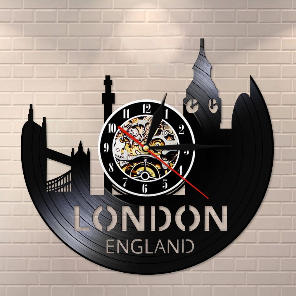 Amblelife London England Cityscape Vinyl Record Clock Great Britain ...