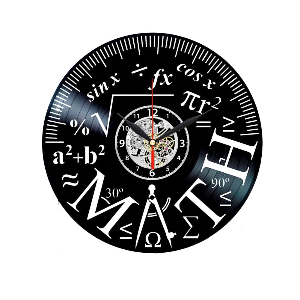 Amblelife Mathematical Wall Clock Classroom Vinyl Decor Mathematic ...