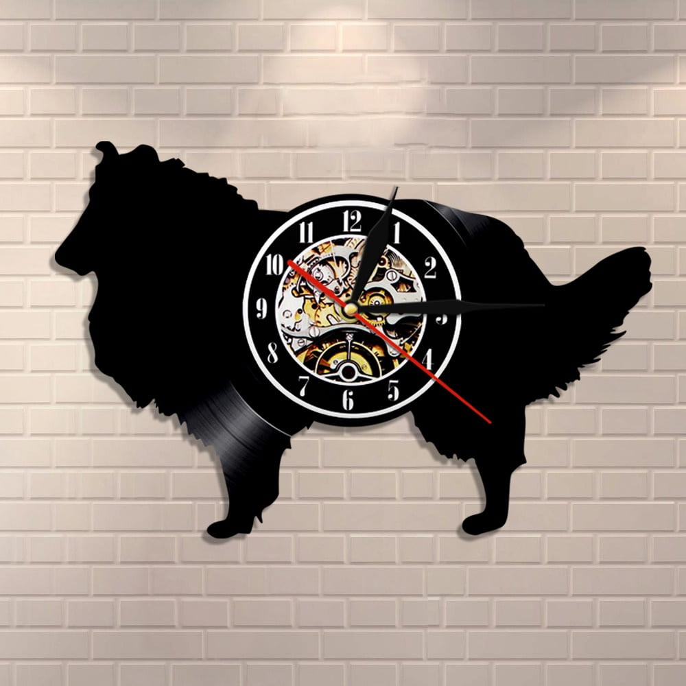 Amblelife Schnauzer Dog Wall Clock Rough Collie Vinyl Record Wall Clock ...