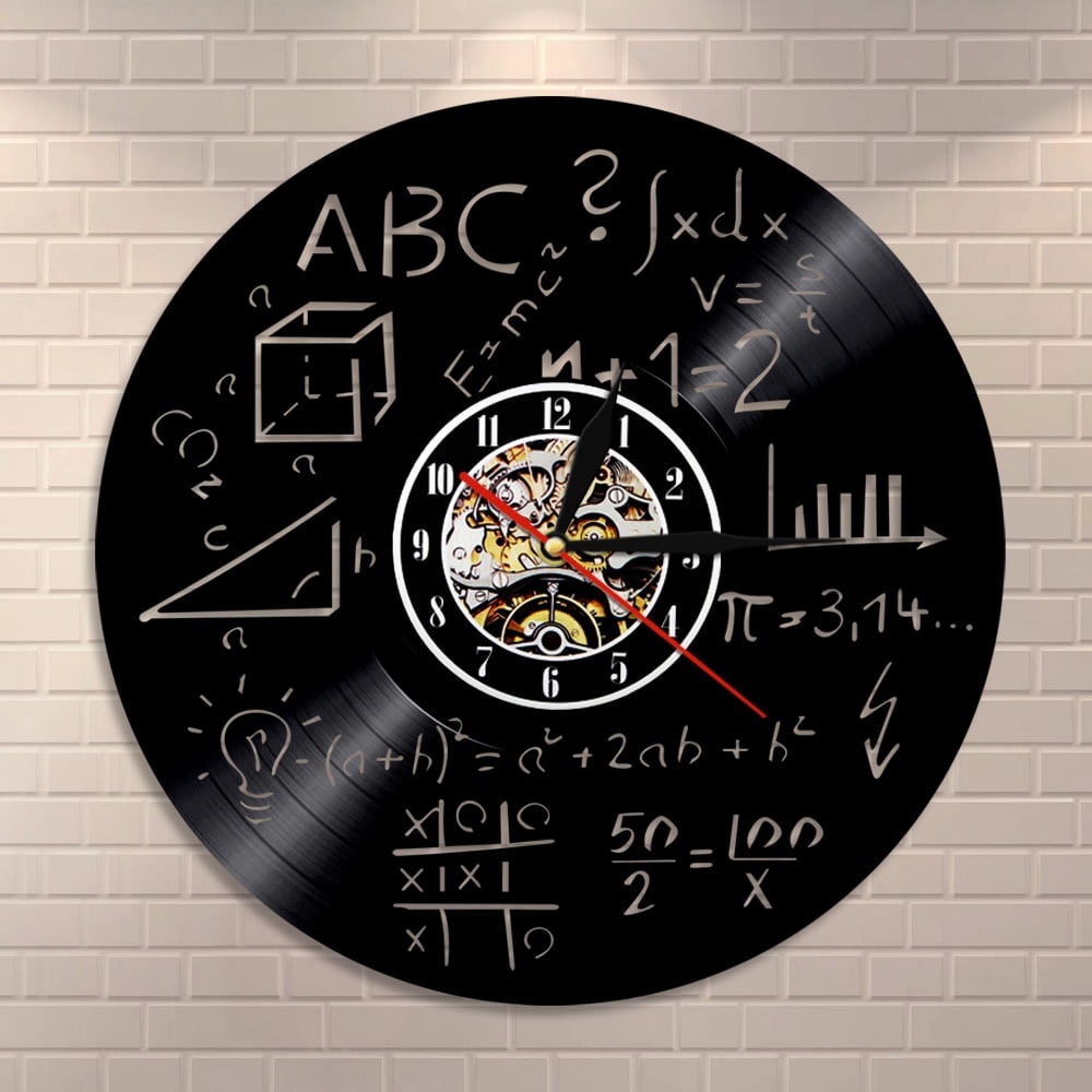 Amblelife Science Art Math Equation Wall Clock Math Formula Vinyl ...