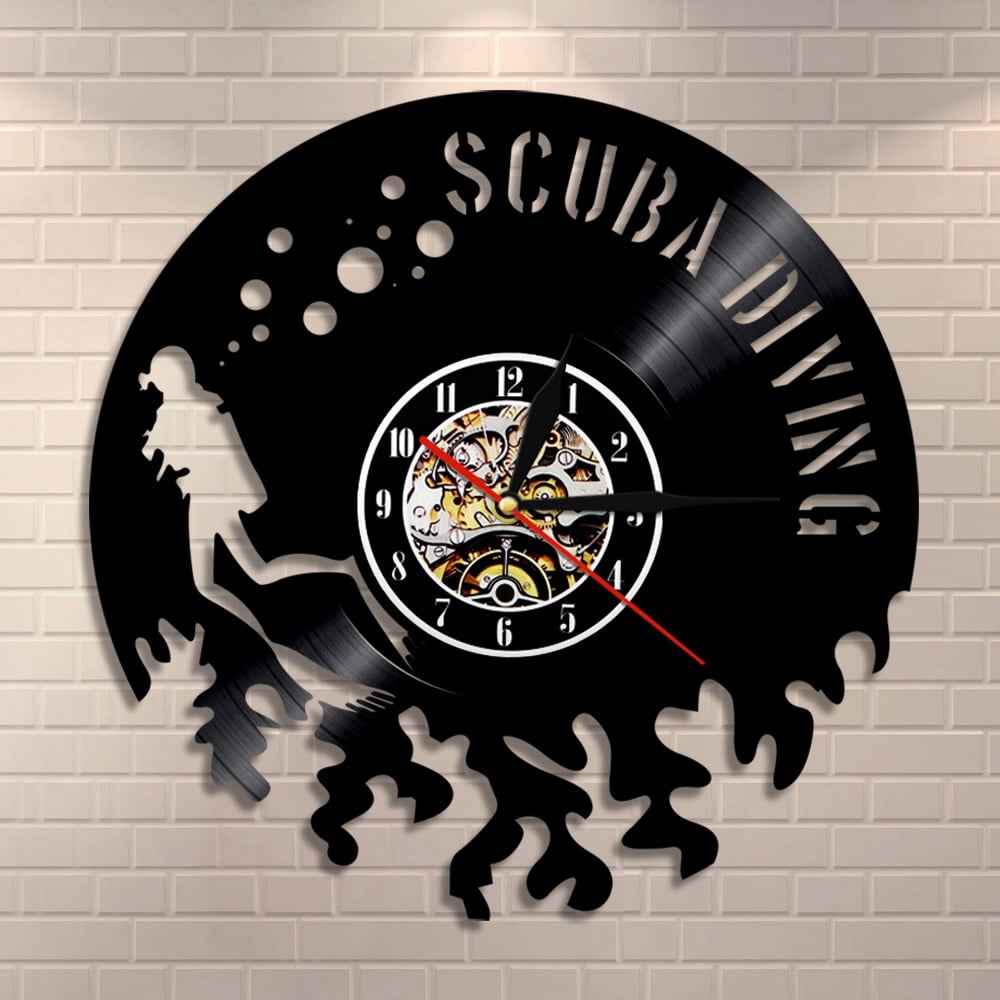 Amblelife Scuba Diving Wall Clock Gift For Scuba Divers Diving Into ...