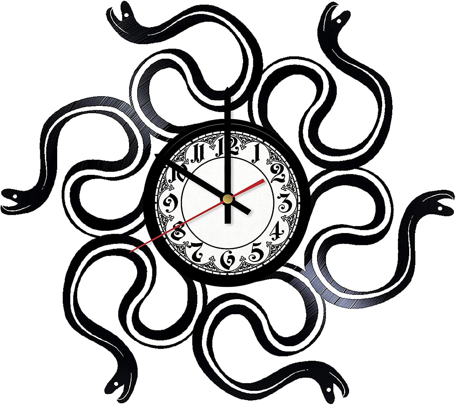 Amblelife Snakes Poison Vintage Black Vinyl Record Wall Clock Wall Art ...