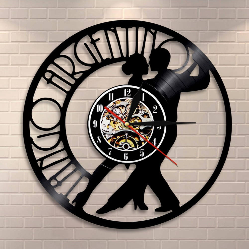 Amblelife Tango Vinyl Record Clock Couple Dancer Modern Wall Clock ...