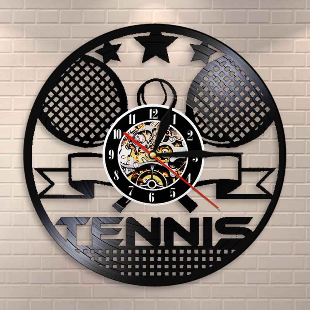 Amblelife Tennis Time Clock Tennis Rackets Crossed Wall Art Wall Clock ...