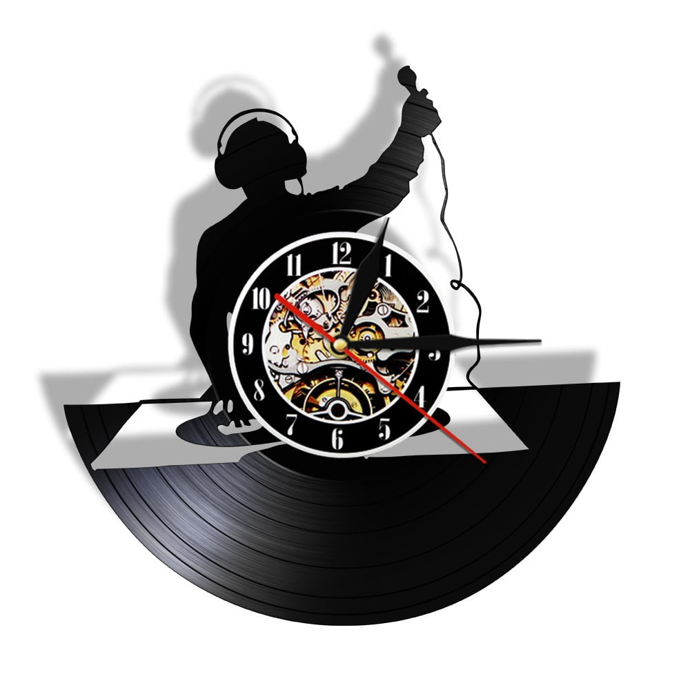Amblelife Turntable DJ Custom Wall Art Wall Clock DJ Your Vinyl Record ...