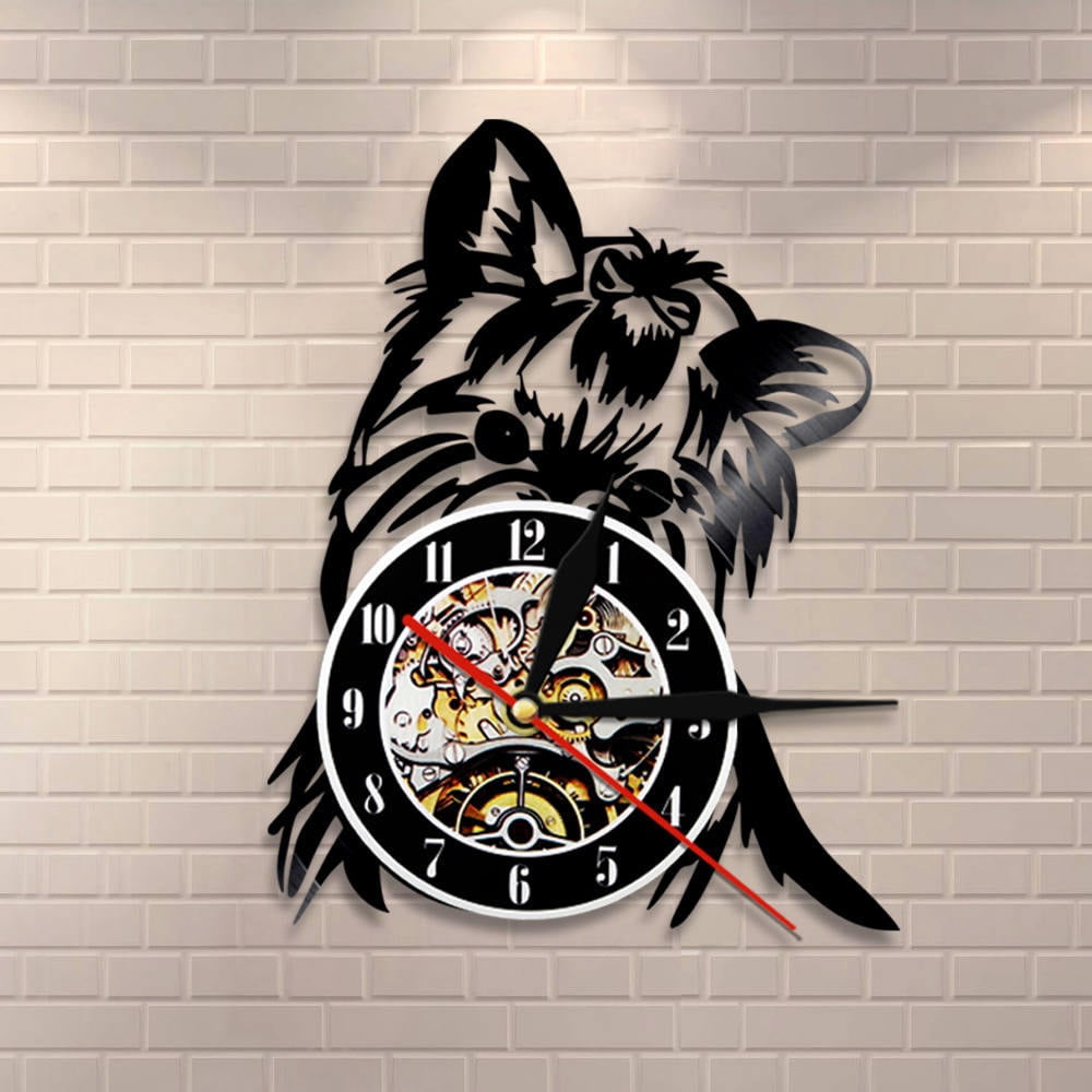 Amblelife Yorkie Portrait Artist Dog Pet Shop Wall Art Wall Clock Puppy ...