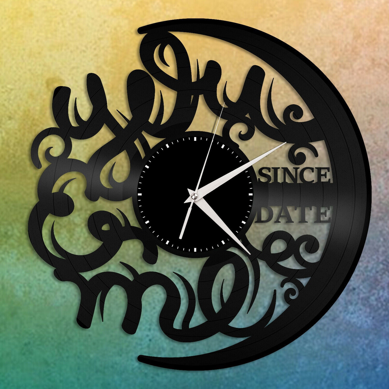 Amblelife You & Me Since Custom Date Vinyl Wall Clock Unique Gift for ...