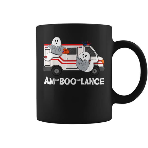 Amboolance Emt Paramedic Ems Ambulance Ghost Halloween Coffee Mugs ...