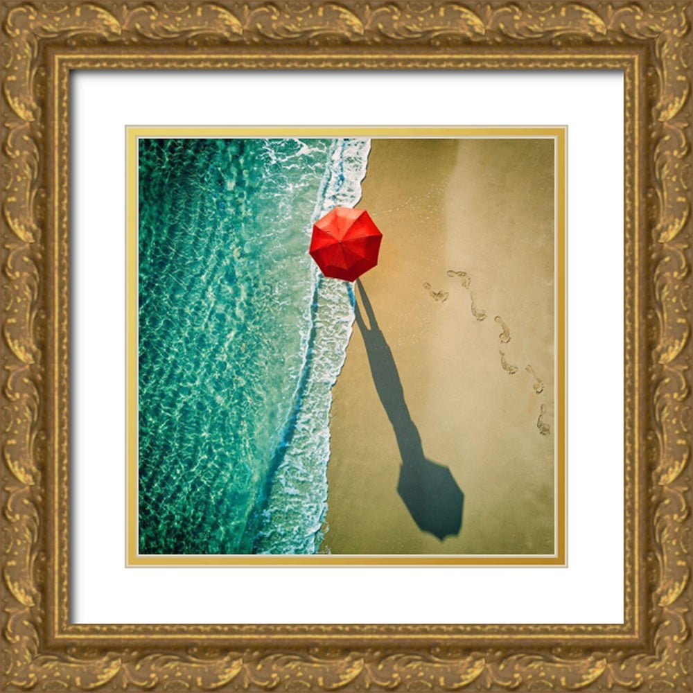 Ambra 20x20 Gold Ornate Wood Framed with Double Matting Museum Art ...