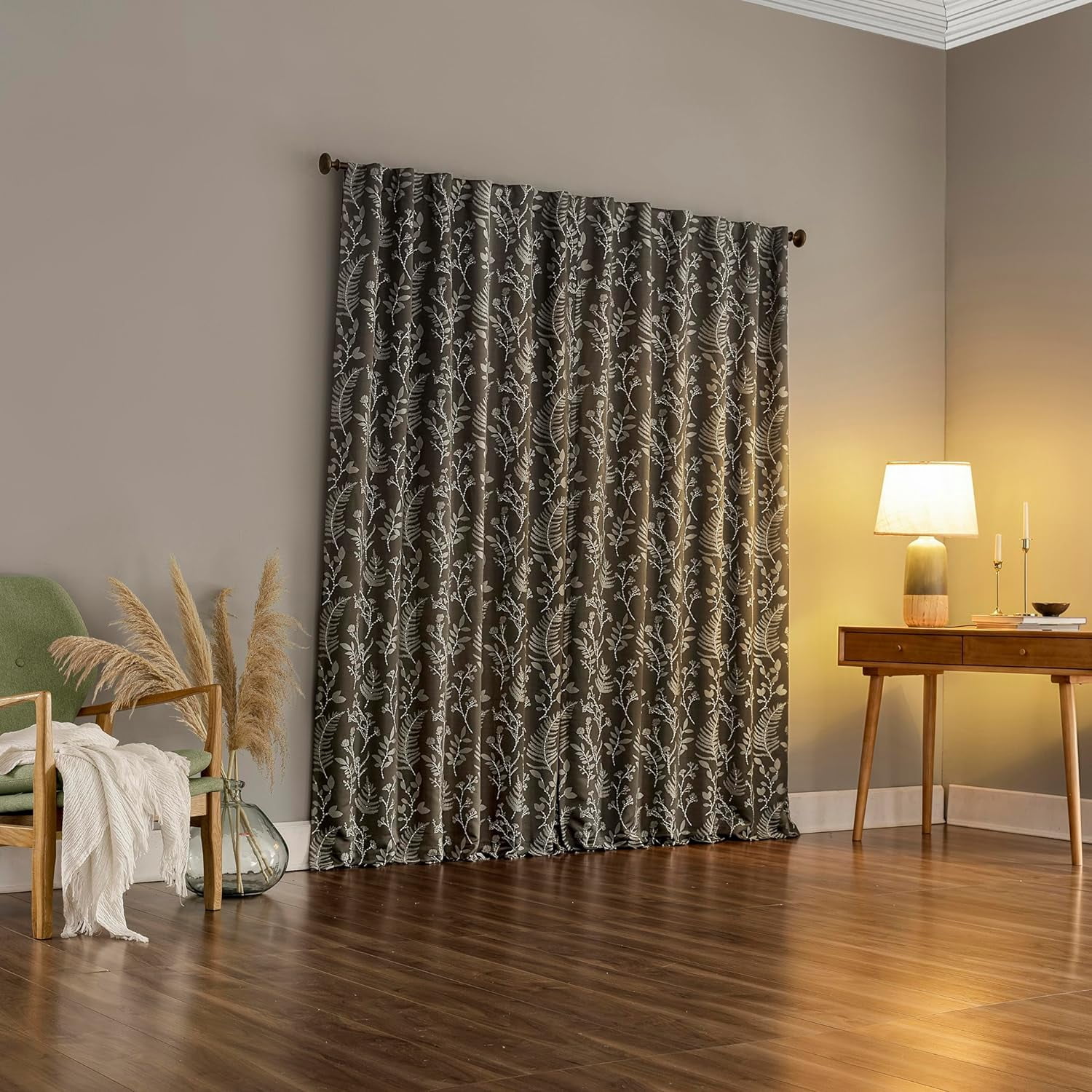 Ambridge 2-Pack Embroidered Botanical Leaf Pleated Look Blackout Back ...