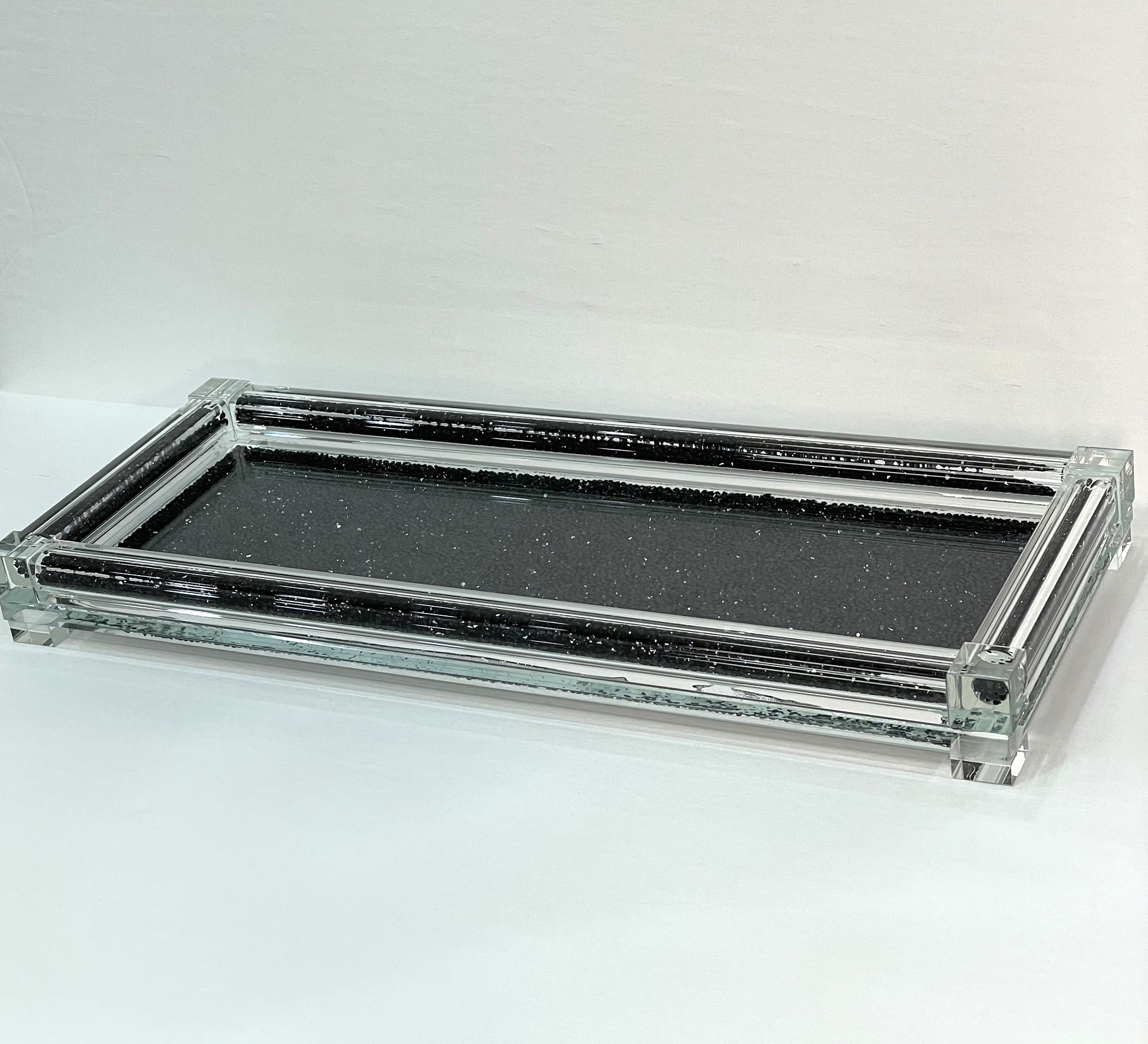 Ambrose Exquisite Large Glass Tray In Gift Box,Black Glass Kitchen Accessories - Walmart.com