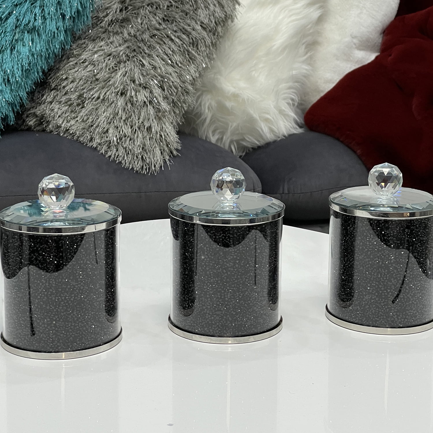 Ambrose Exquisite Three Glass Canister Set in Gift Box - Walmart.com