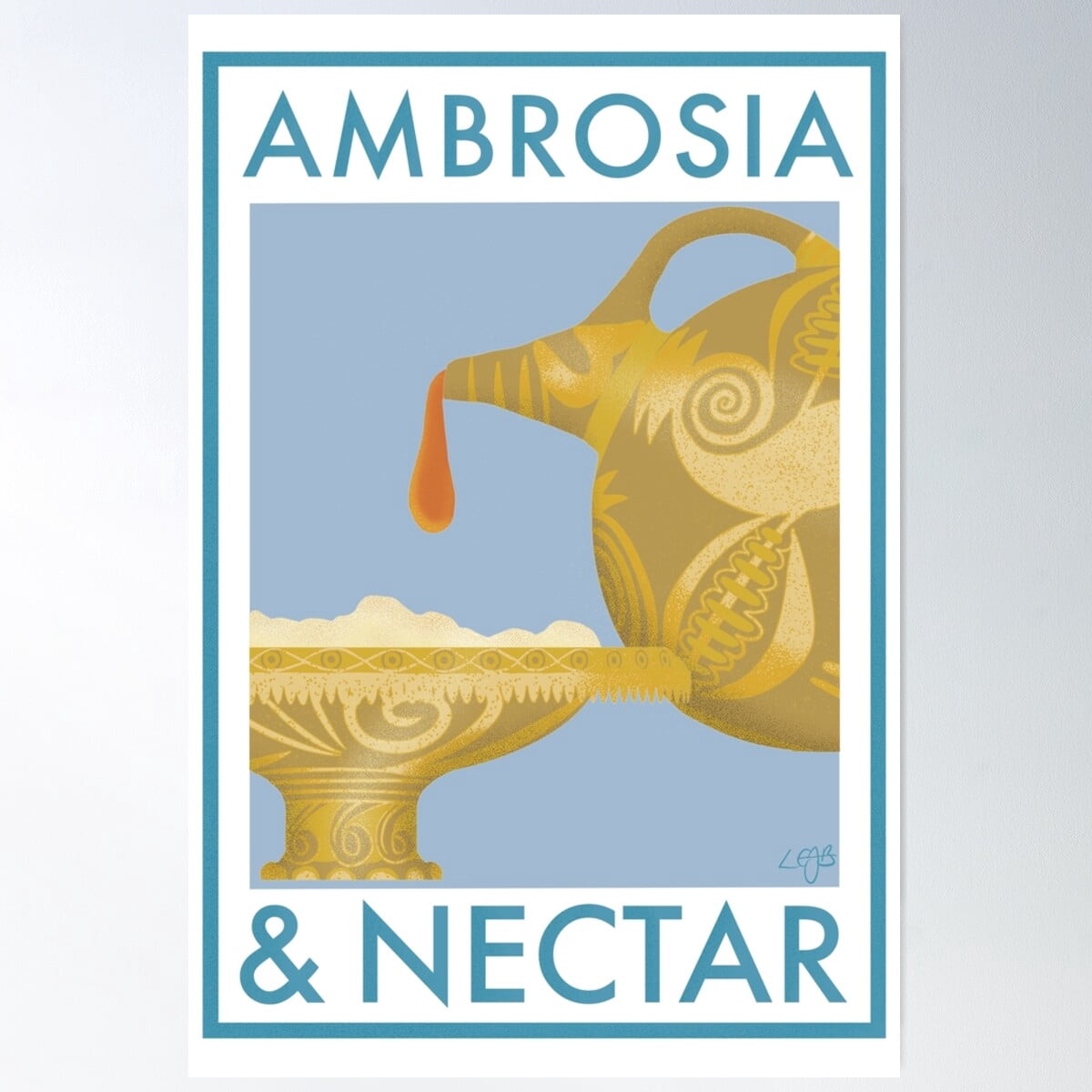 Ambrosia And Nectar Ancient Greek Mythology Retro Travel Food Poster ...