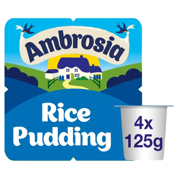 Ambrosia Rice Pudding Dessert Snack Pots - 4 x 125g - Walmart.com