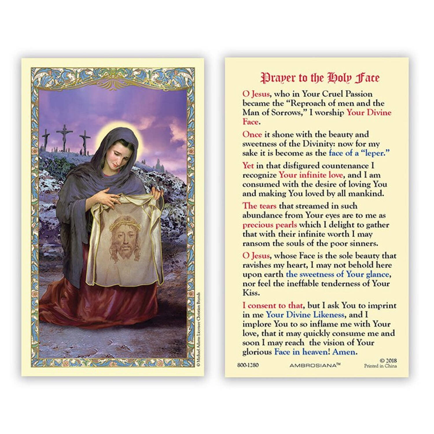 Saint Veronica Laminated Holy Card - 25/pk - Walmart.com