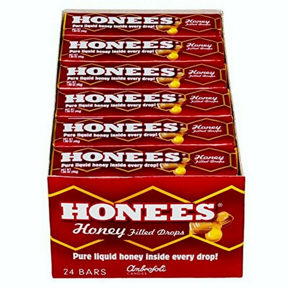 Ambrosoli Honees Honey Filled Hard Candy, 24 Count - Walmart.com