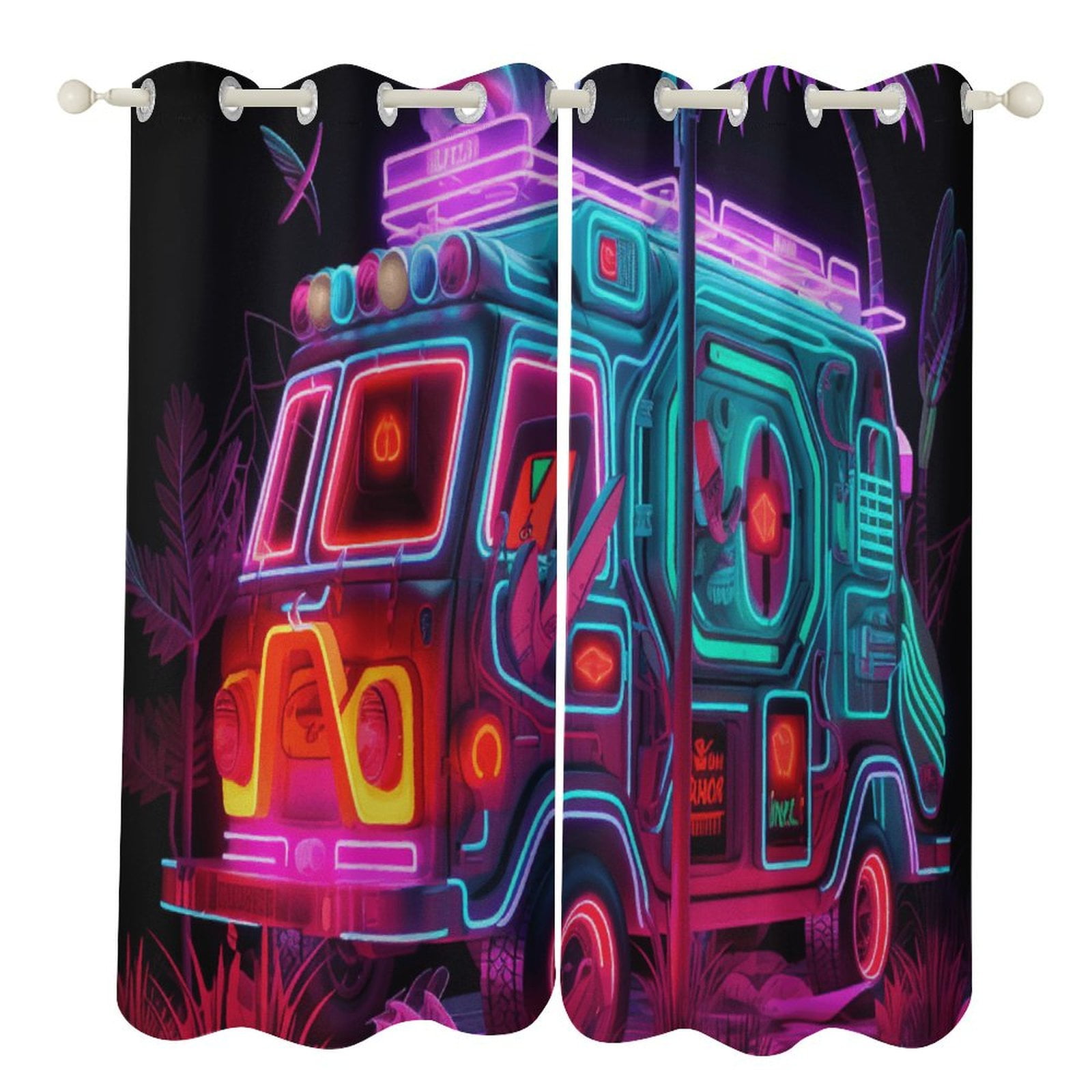 Ambulance Car Modern Window for Living Room Curtains for Child Bedroom ...