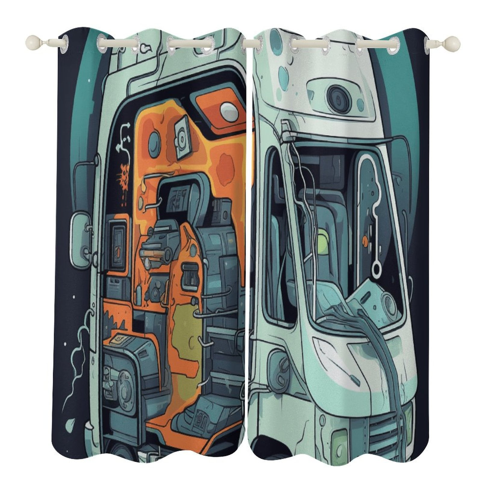 Ambulance Car Modern Window for Living Room Curtains for Child Bedroom ...